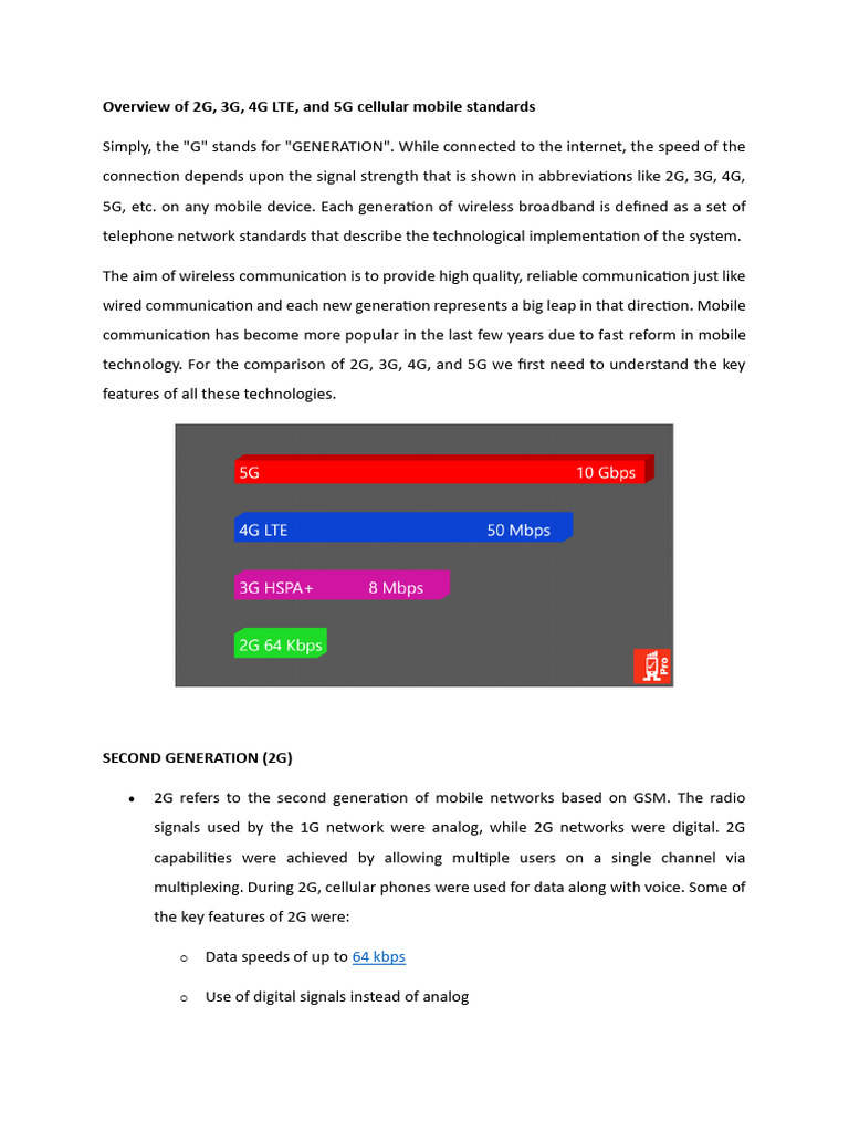Unit 1 Overview of Cellular Mobile Standards | PDF | 4 G | 3 G