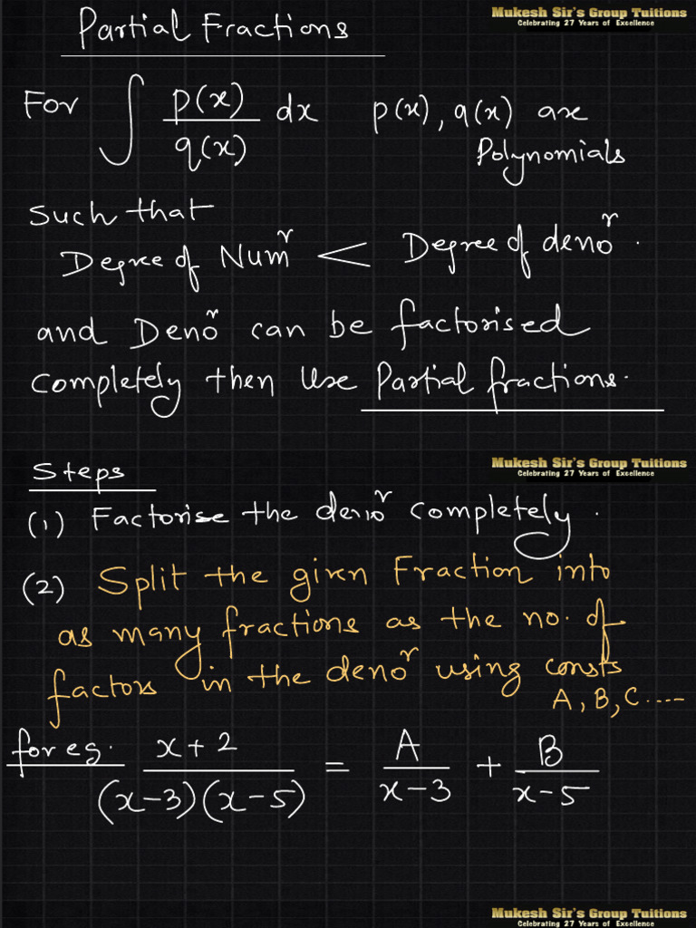 Integration Partial Fractions | PDF | Arithmetic | Numbers