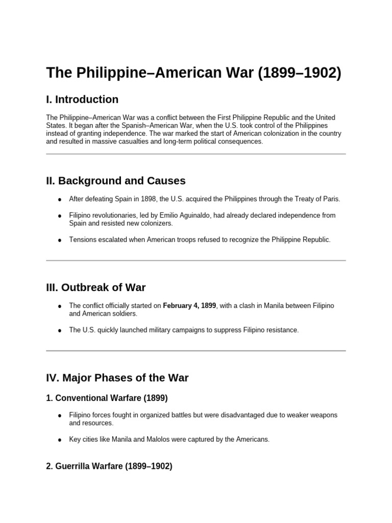 The Philippine-American War (1899-1902) | PDF | Philippines | Conflicts