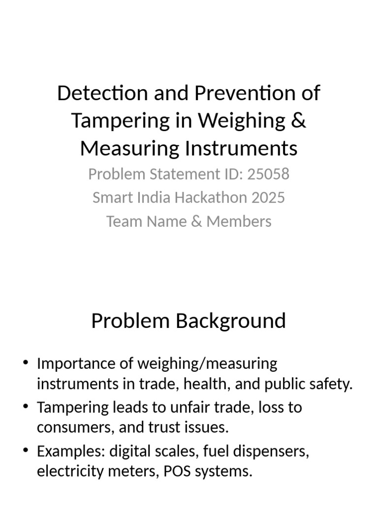 Tampering Prevention Hardware SIH2025 | PDF