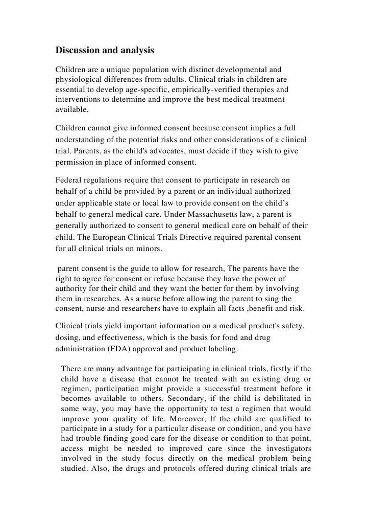 Discussion and Analysis | Download Free PDF | Clinical Trial ...