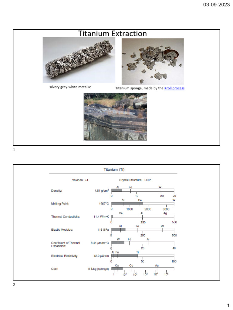 Titanium Extraction and Properties Guide | PDF | Titanium | Titanium ...