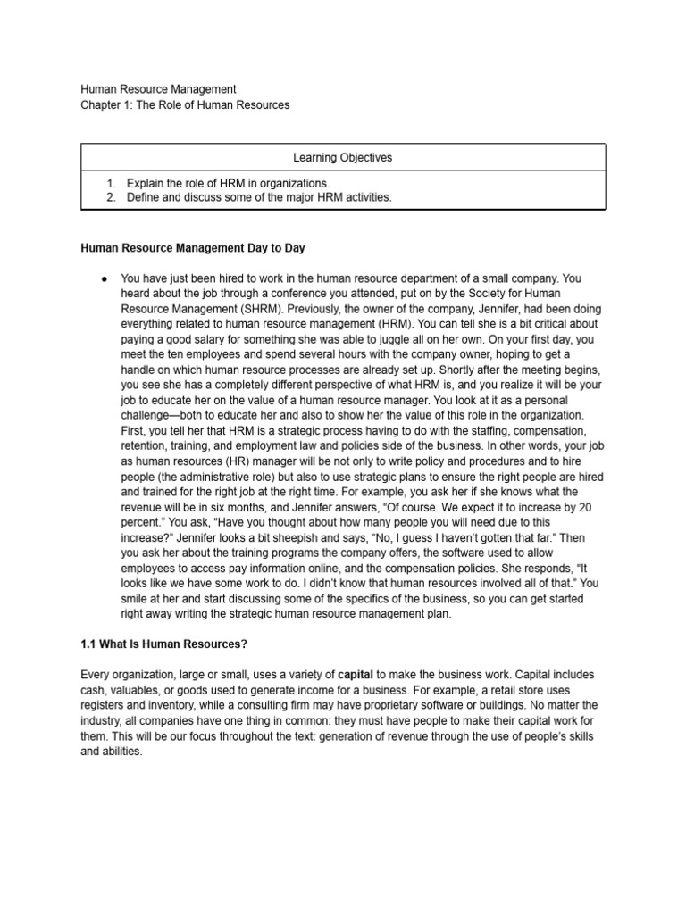 Understanding HRM's Strategic Role | PDF | Human Resource Management ...