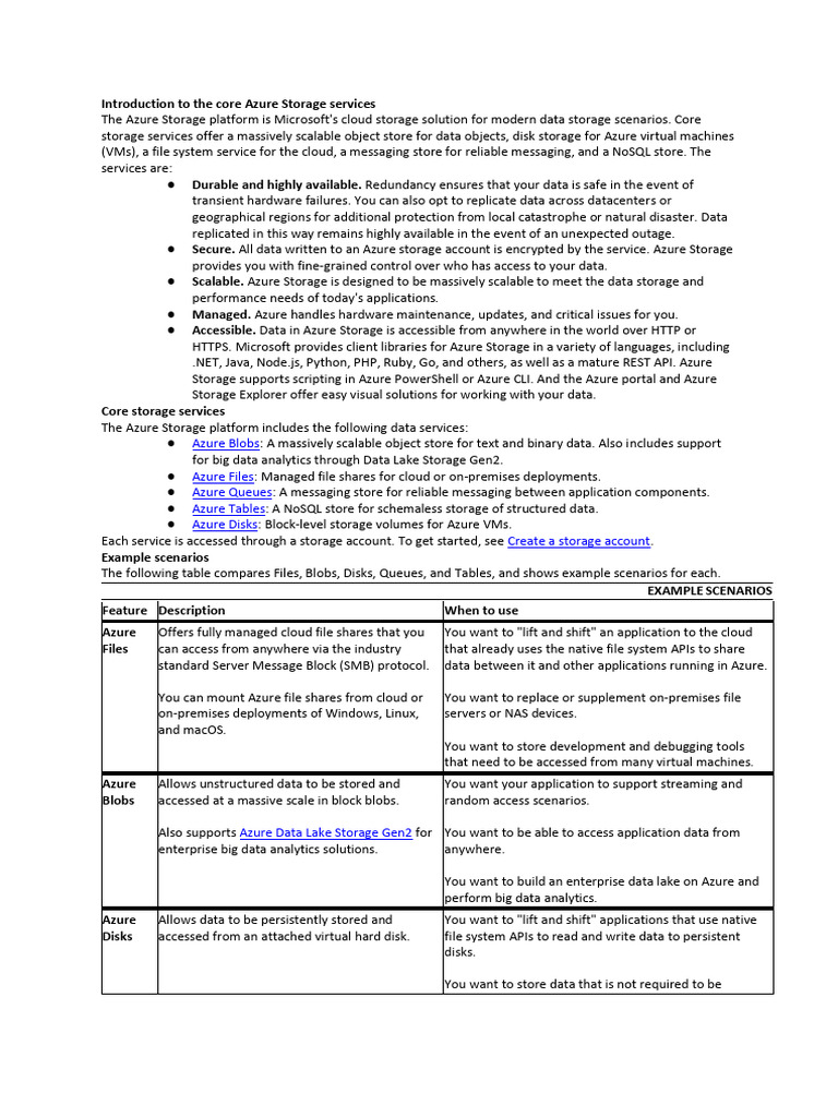 M5-What Is Azure Storage | PDF | Encryption | Microsoft Azure