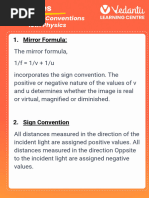 Sign Conventions for Mirrors and Lenses | PDF