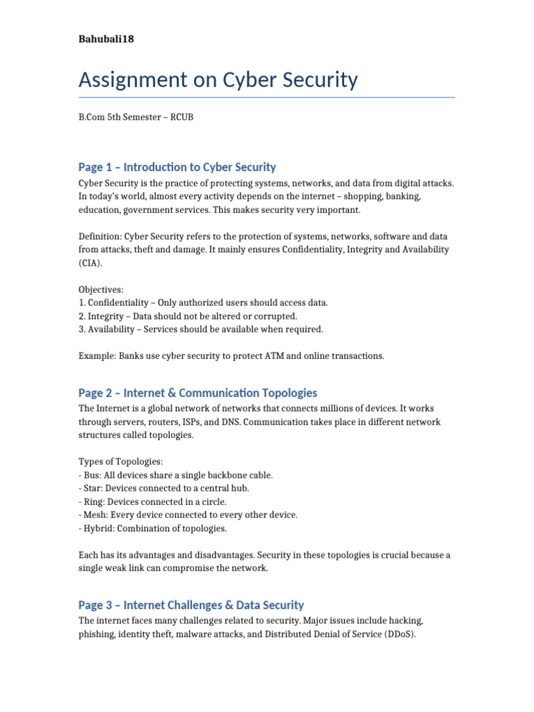 Cyber - Security - Assignment by BAHUBALI 18 | PDF | Cybercrime | Security