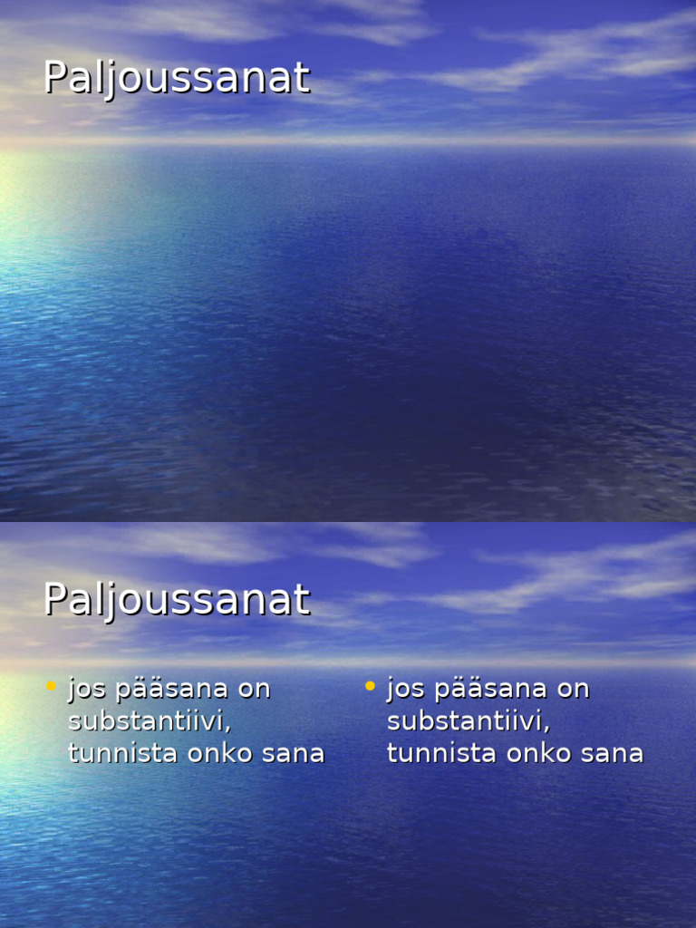 p4 Paljoussanat Powerpoint | PDF