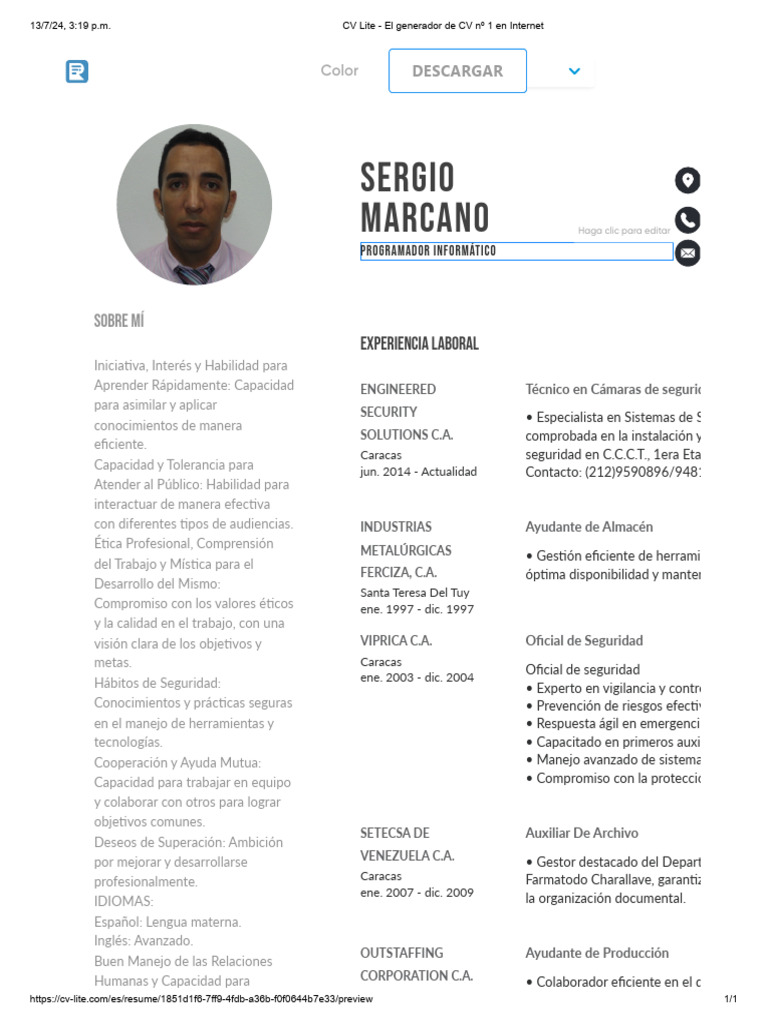 CV Lite: Generador de Hoja de Vida Gratis | PDF | Informática