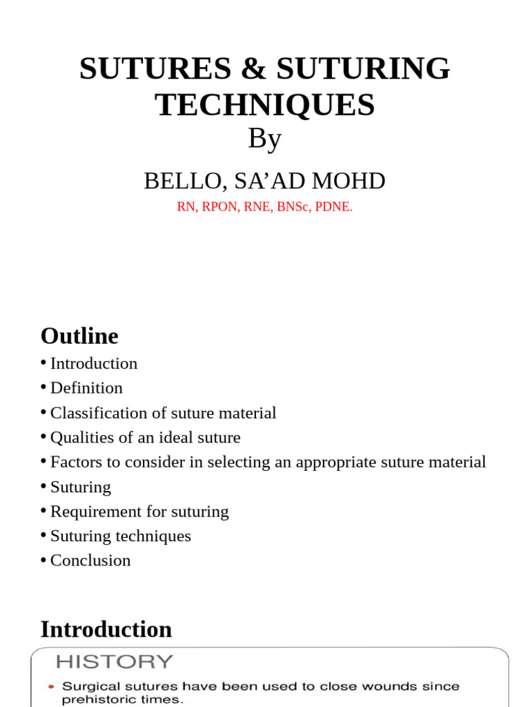 Sutures Suturing Techniques Pdf Surgical Suture Medical Procedures
