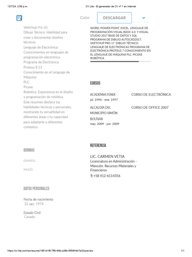 CV Lite - El Generador de CV #2 en Internet | PDF | Software | Informática