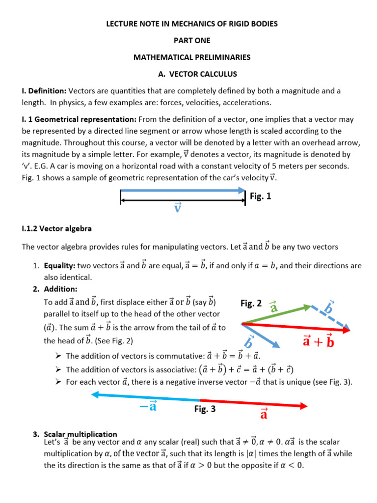 Vector Calculus in Rigid Body Mechanics | PDF | Euclidean Vector | Velocity