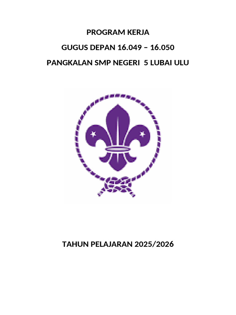 Program Kerja Pramuka | PDF