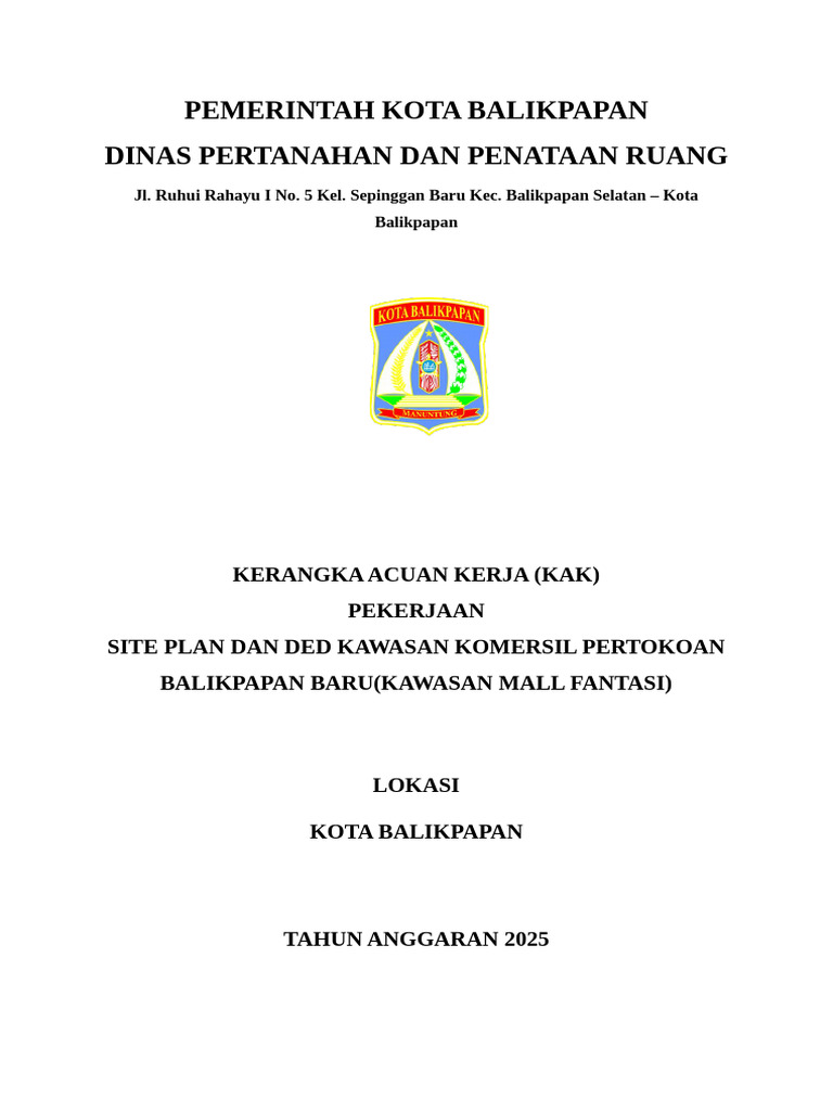 Site Plan dan DED Kawasan Mall Fantasi | PDF