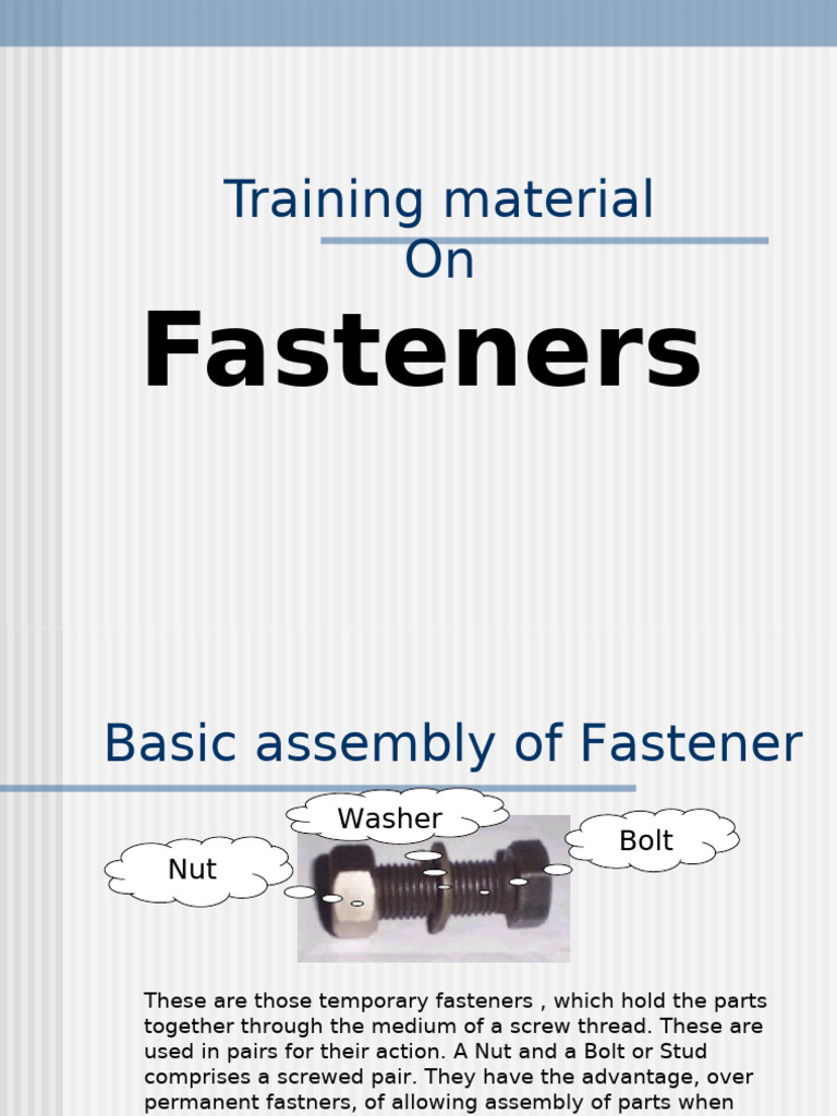 Fastener Types and Specifications Guide | PDF | Screw | Nut (Hardware)