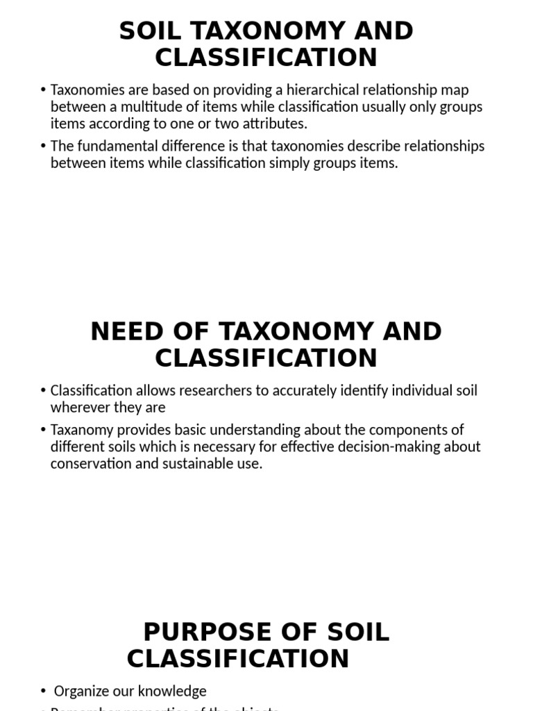 Soil Taxonomy and Classification Overview | PDF | Soil | Clay
