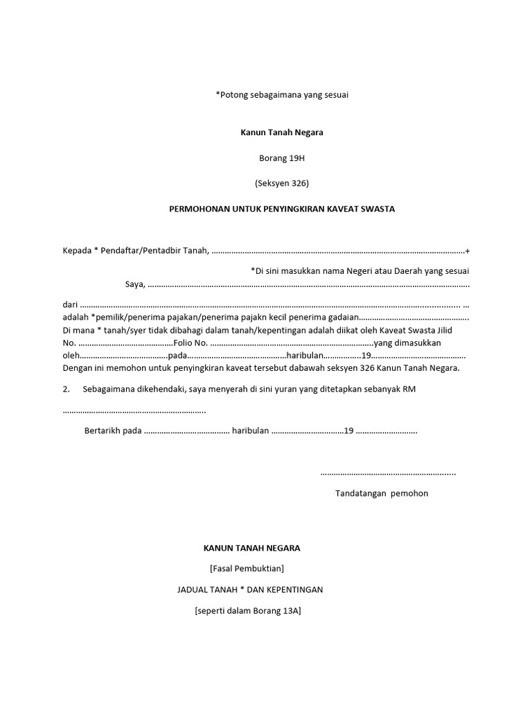 Borang 19H | PDF