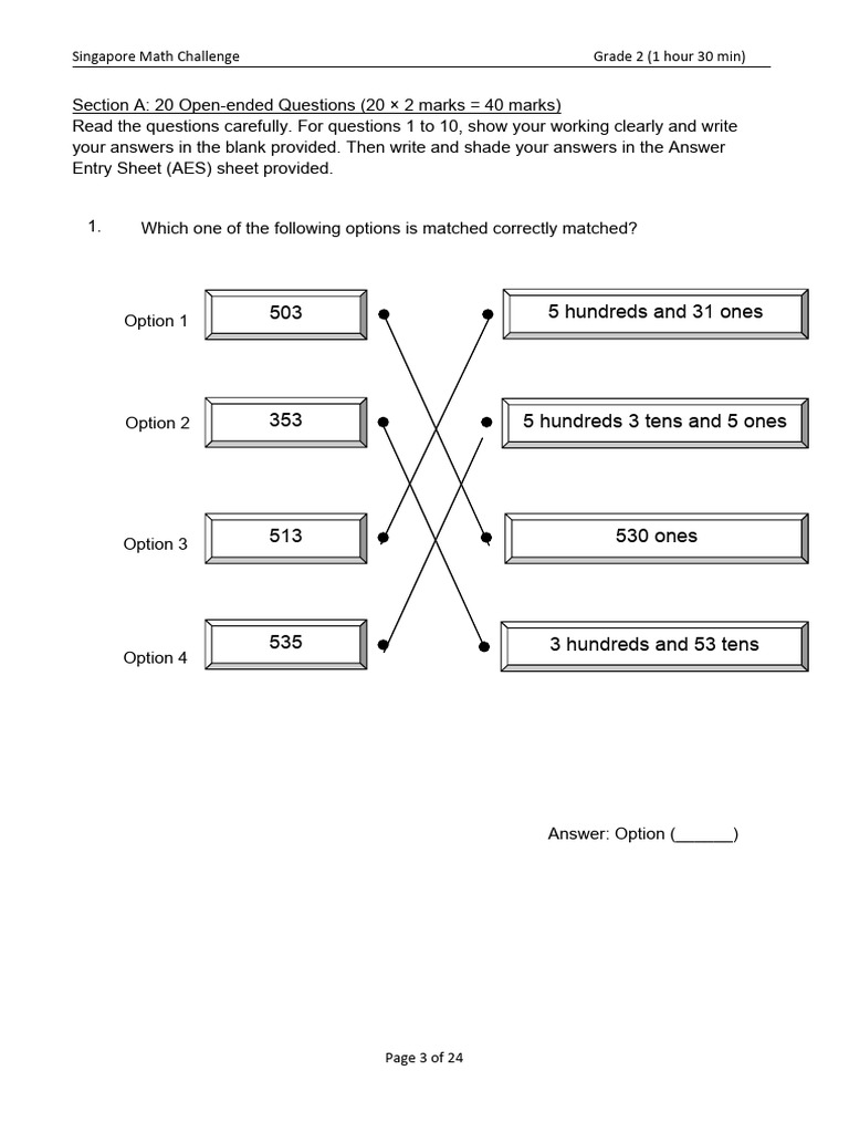 Grade 2 Singapore Math Challenge PDF | PDF