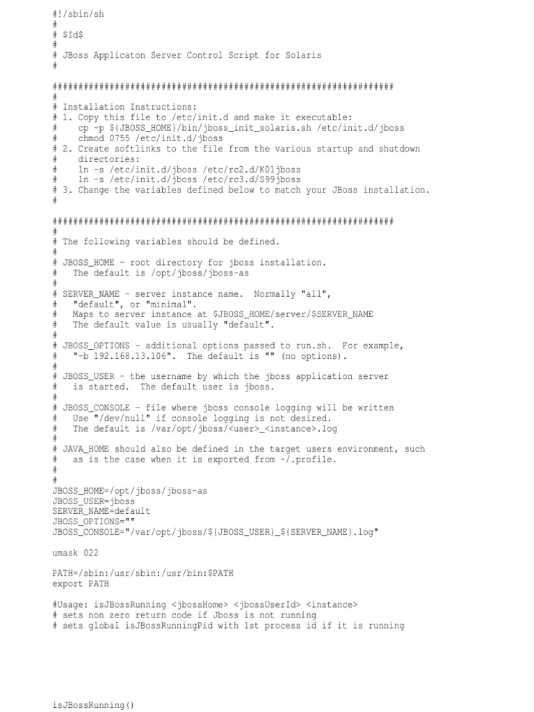Sample Jboss Eap Start Stop Script | PDF | Unix Software | Command Line Interface