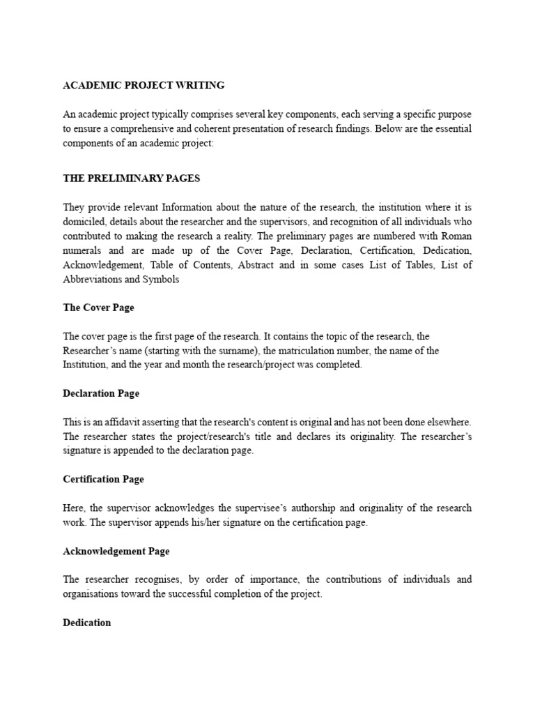 Essential Parts of A Research Work | PDF | Abstract (Summary) | Feminism