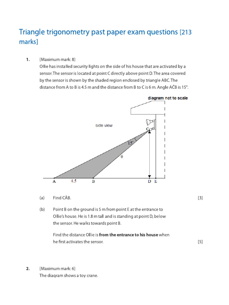 Sneha Choubey - AASL Triangle Trigonometry Past Paper Exam Questions 2 ...