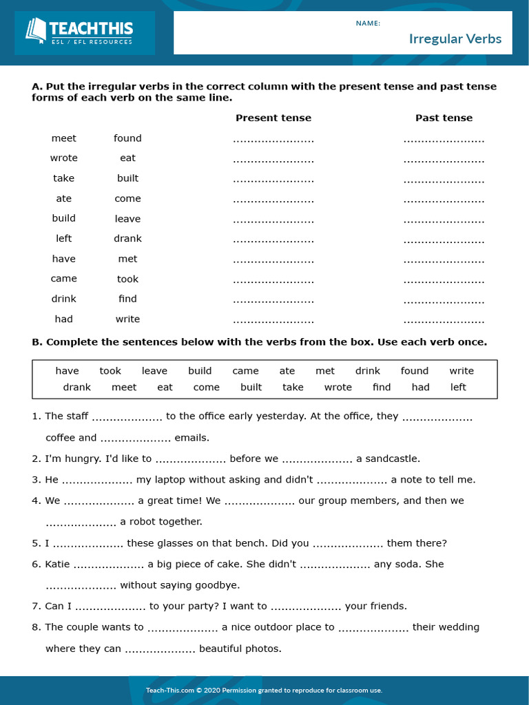 Past Simple Questions Irregular Verbs | PDF | Linguistic Morphology ...