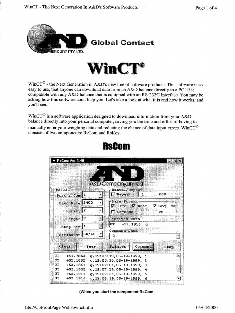 Win CT - Instruction Manual | PDF
