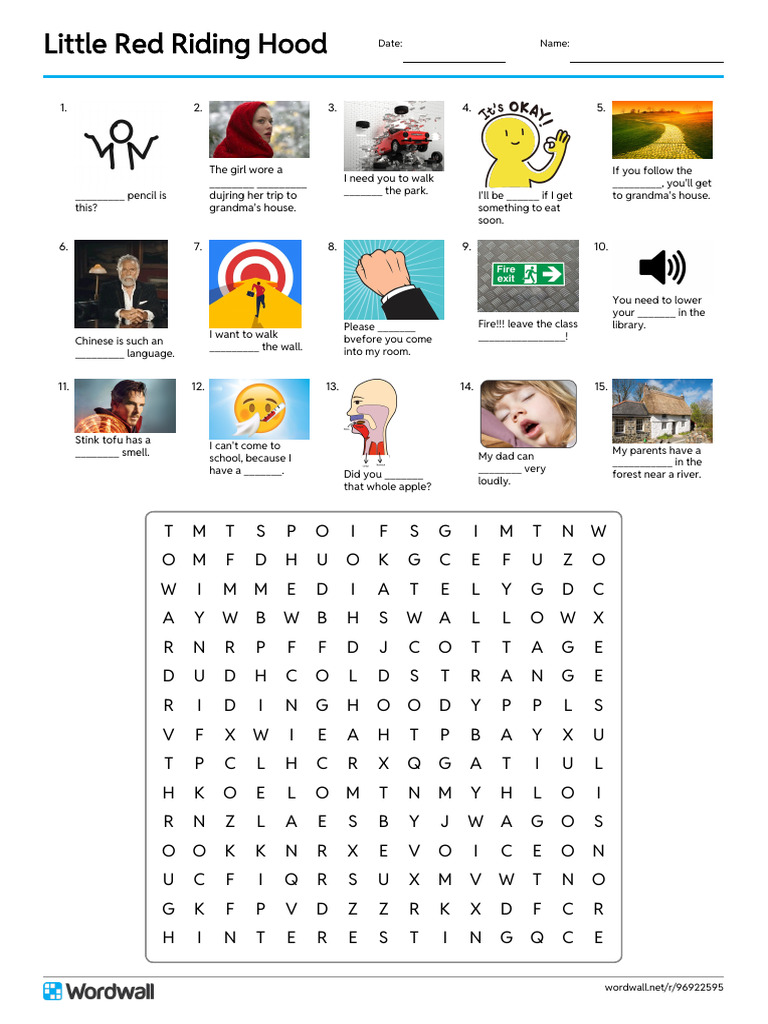 Little Red Riding Hood Wordsearch | PDF | Chess Theory | Chess