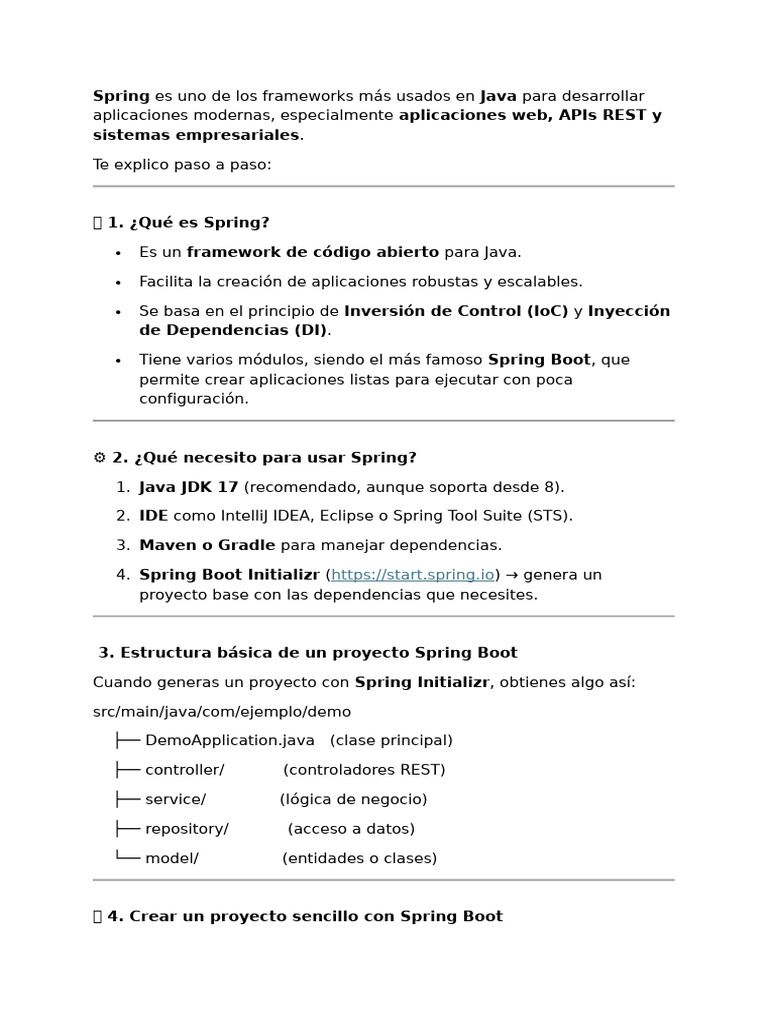 Spring | PDF | Java (lenguaje de programación) | Diseño de software