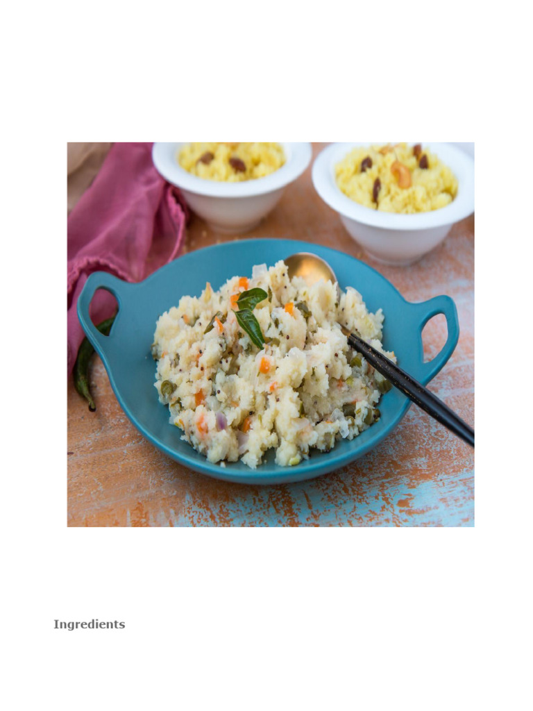 Vegetable Rava Upma Recipe | PDF