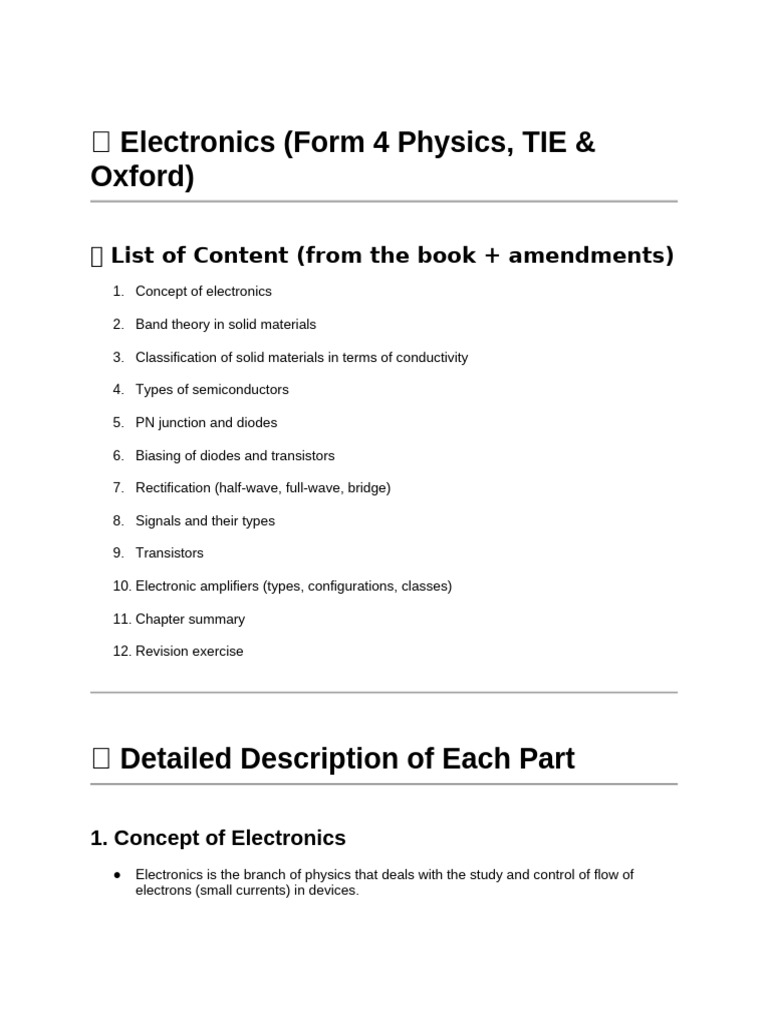 Electronics Concepts for Form 4 Physics | PDF | Diode | Rectifier