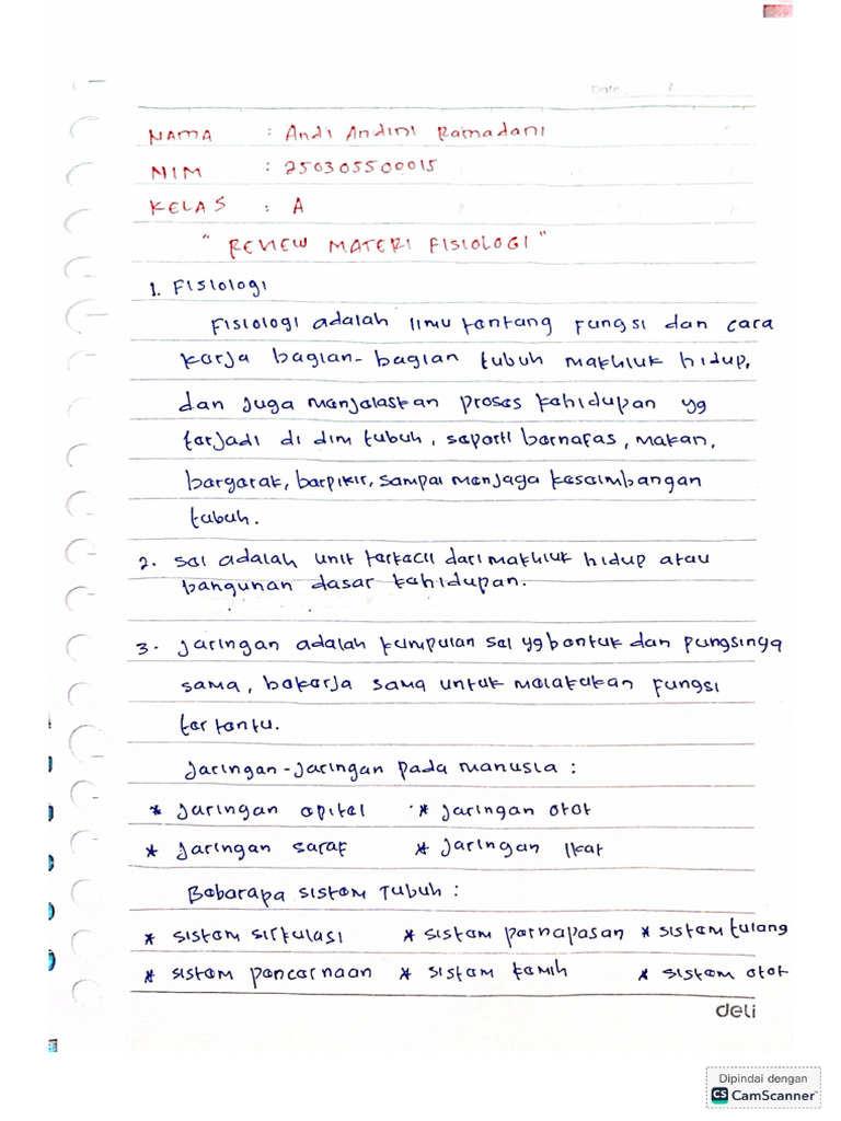 A - Fisiologi Andi Andini Ramadani | PDF