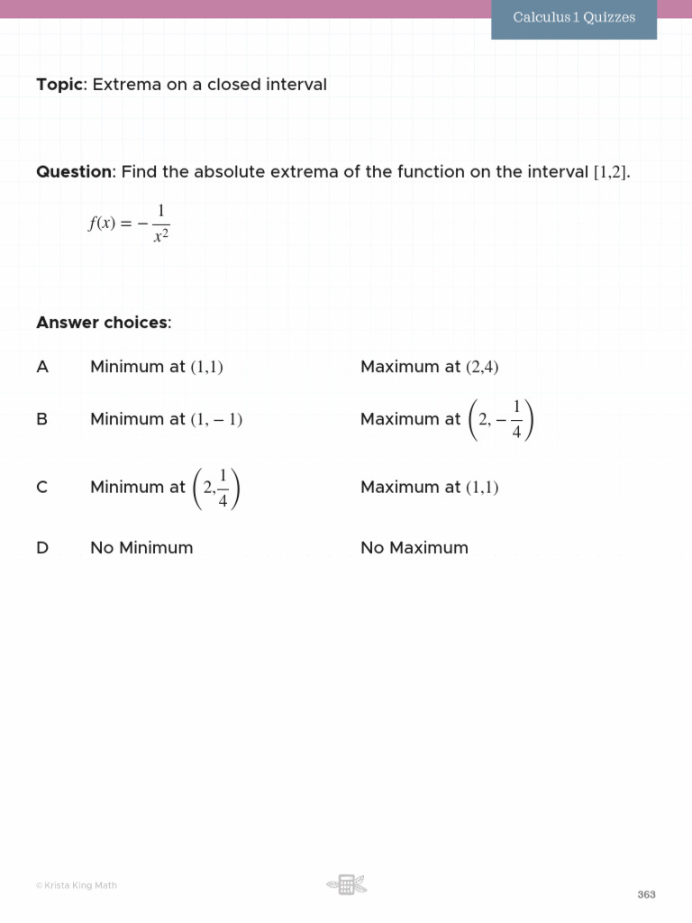 06 Extrema On A Closed Interval | PDF | Statistical Data Types ...