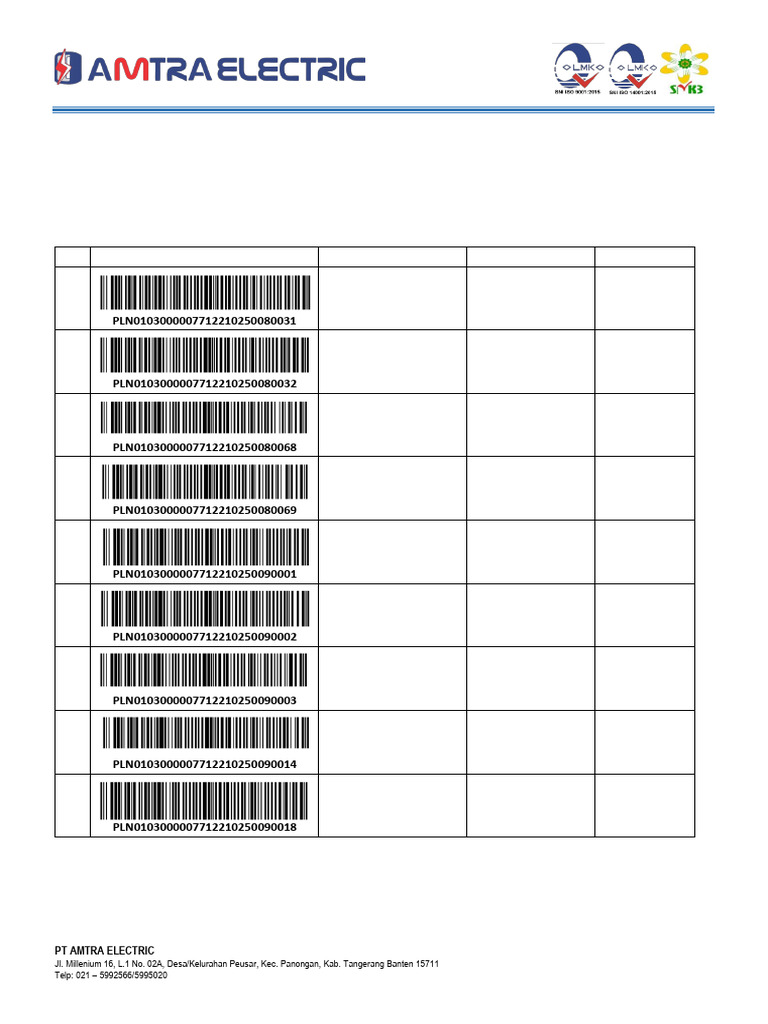 Packing List - 250 Kva (9 Unit) | PDF