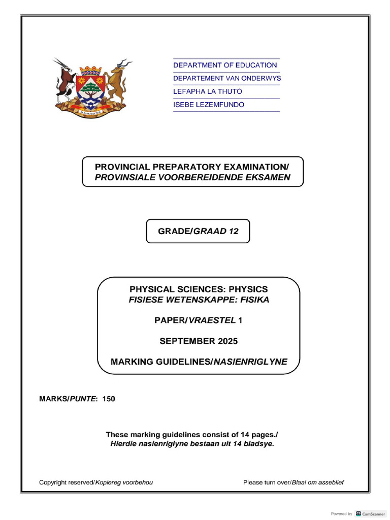 PHSC p1 - MG Eng - Afr 2025 Prelim NC | PDF