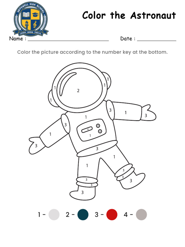 Color The Astronaut Worksheet | PDF