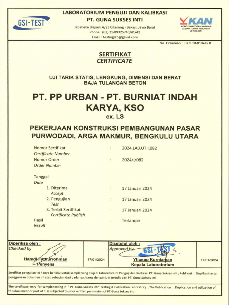 2024.LAB - Ut.i.082 Besi Beton - PP Urban - 8 Tarik 4 Tekuk 8 Dimensi 8 ...