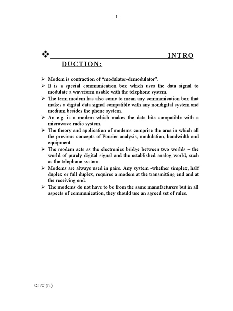 Modem | PDF | Modem | Modulation