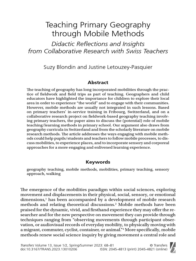 Teaching Primary Geography THR | PDF | Perception | Teachers