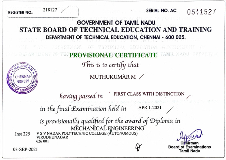 Provisional Certificate | PDF
