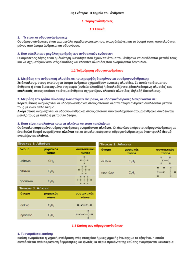 5. ΧΗΜΕΙΑ ΑΝΘΡΑΚΑ (ΘΕΩΡΙΑ) | PDF