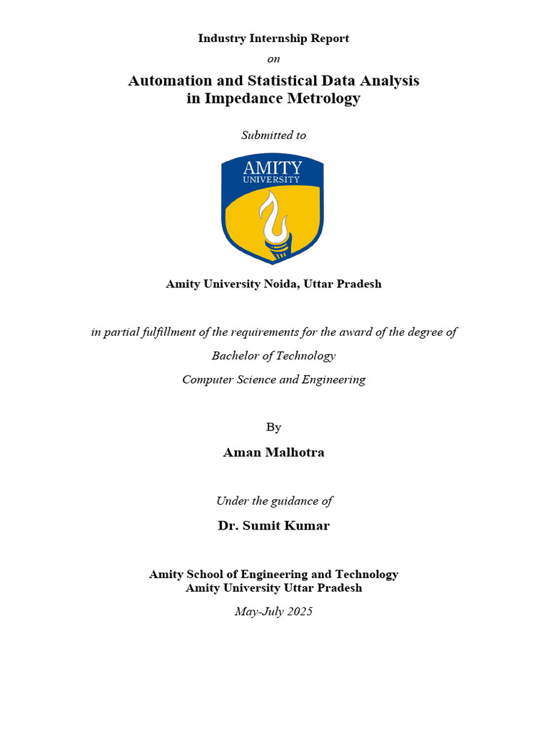 Internship Report on Impedance Metrology | PDF | Bayesian Inference ...