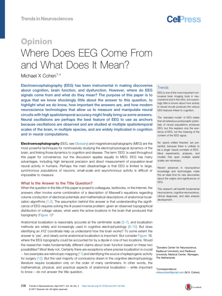 Understanding EEG Origins and Significance | PDF | Neural Oscillation ...