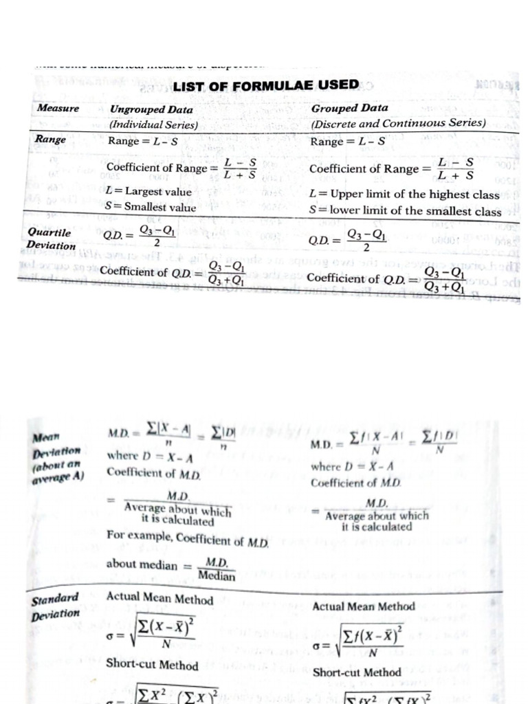 Formulas and Questions of SD and CV | PDF