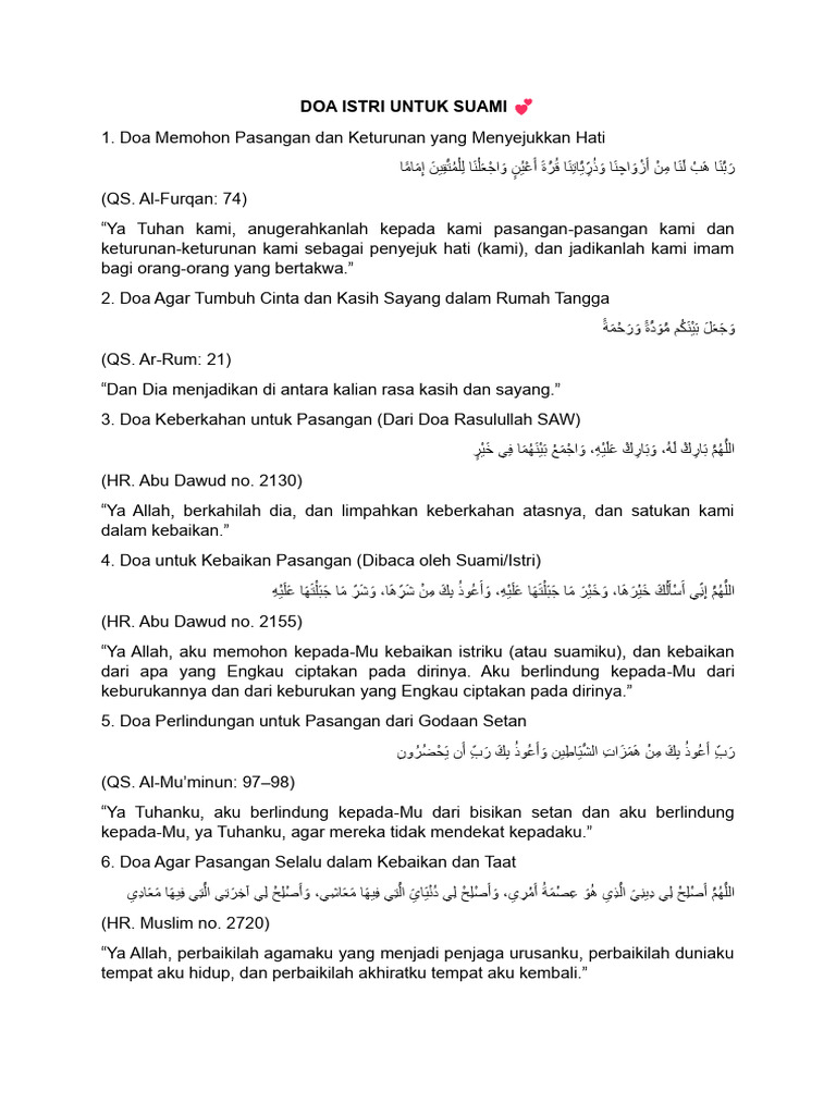 Doa Istri untuk Kebahagiaan Suami | PDF