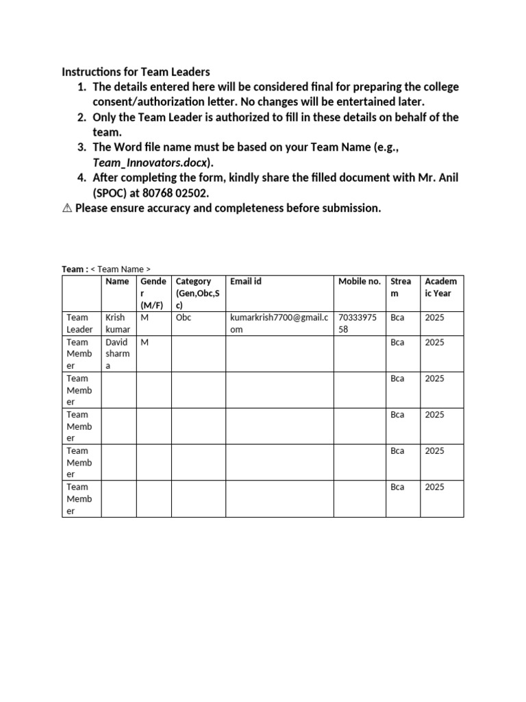 College Authorization Letter SIH2025 | PDF