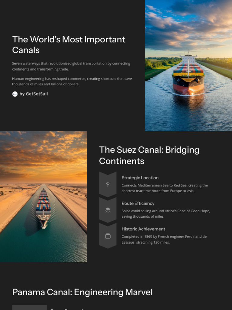 Key Canals Transforming Global Trade | PDF | Canal | Panama Canal