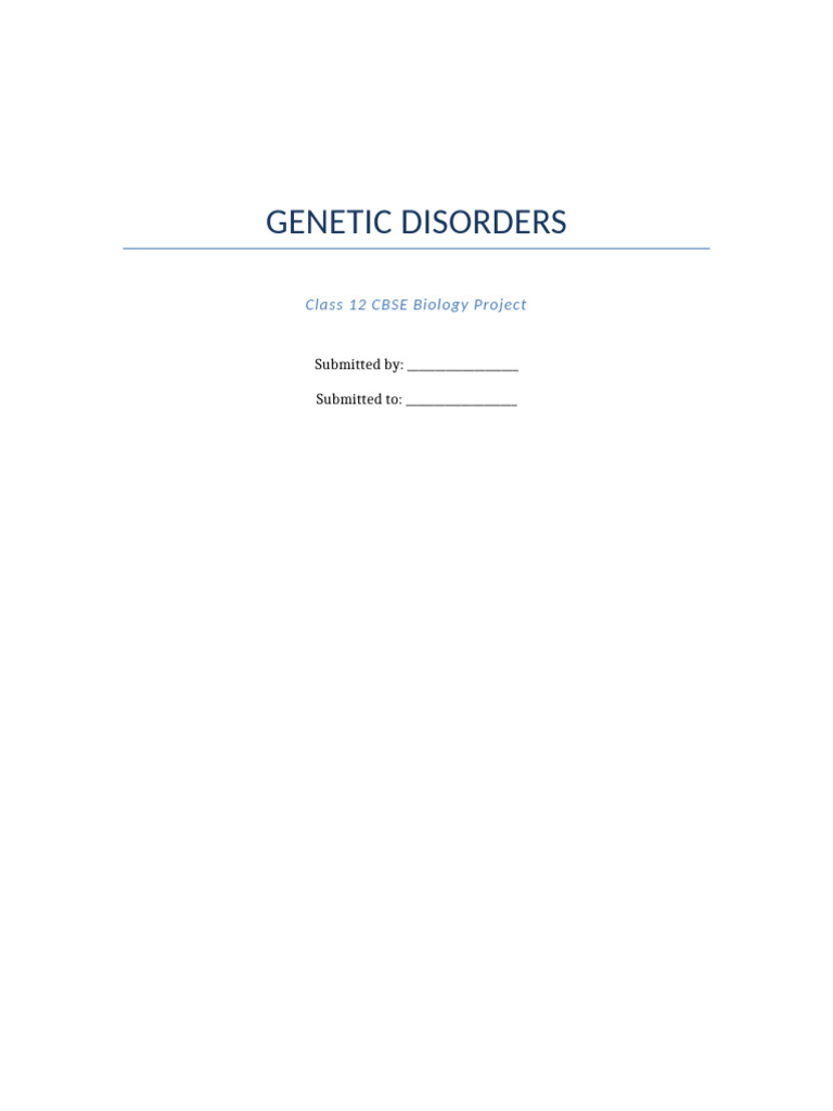 Genetic Disorders Project Final | PDF