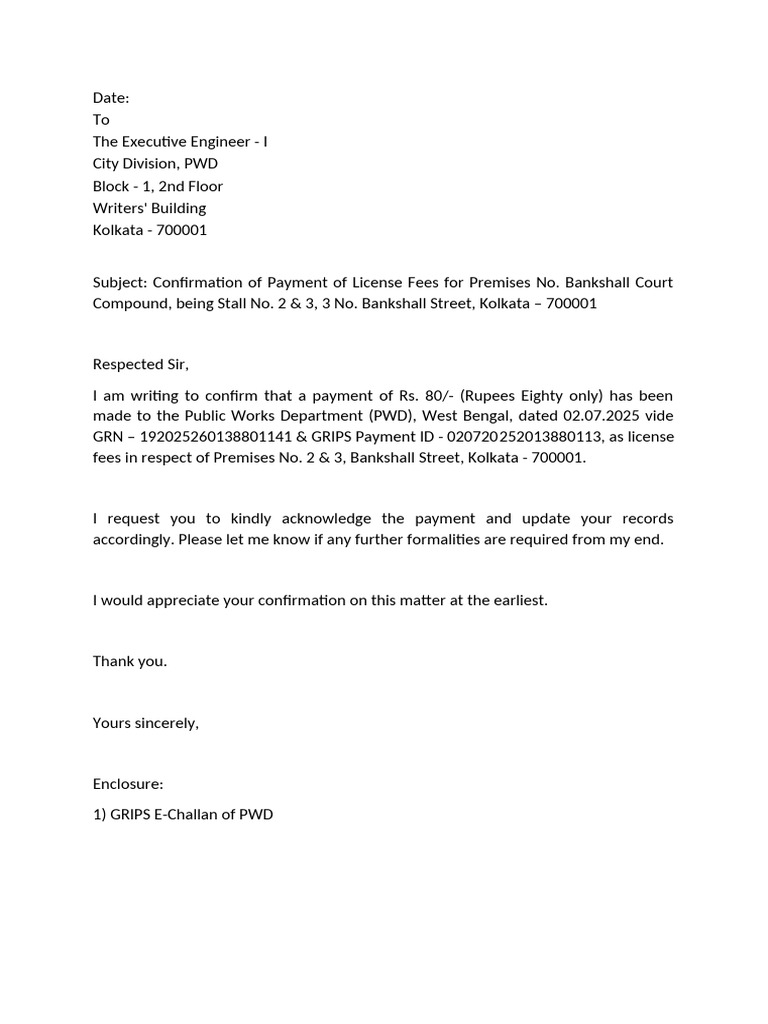 Letter - Grips e Challan - Surajit Da | PDF