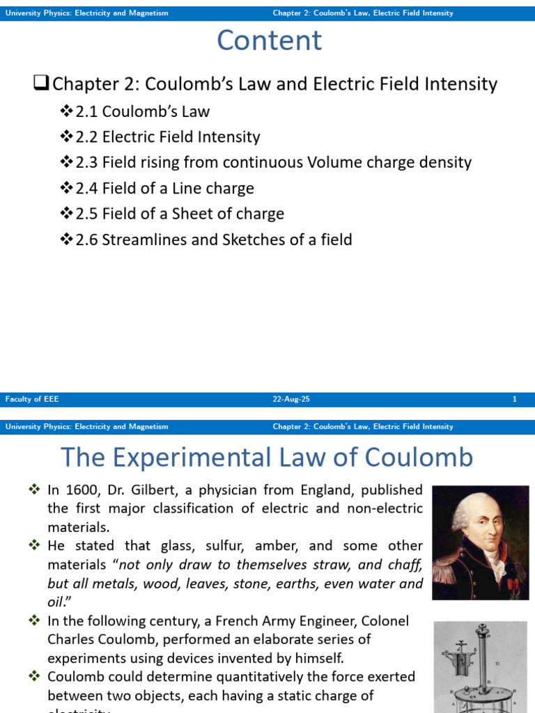 Coulomb's Law & Electric Field Intensity | PDF | Electric Field ...