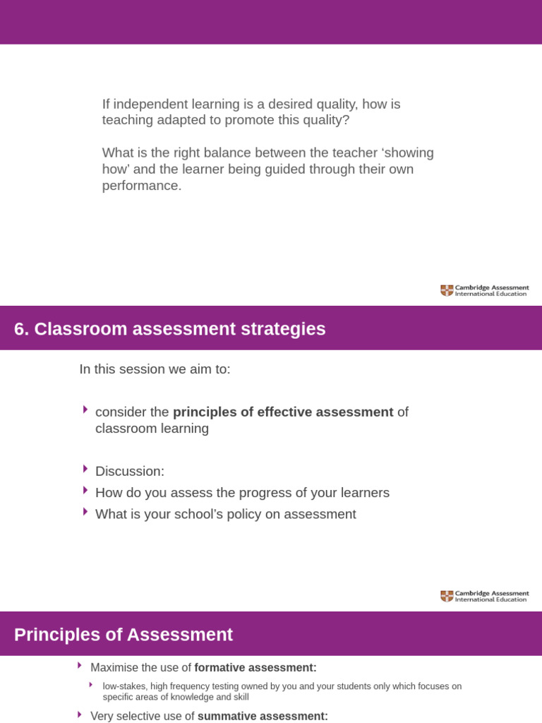 Strategies for Effective Classroom Assessment | PDF | Educational ...